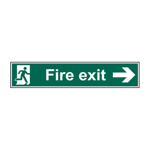 Centurion - Fire exit (Man arrow right) 1.2mm Recyclable PP (750 x 150mm) Centurion - Fire exit (Man arrow right) 1.2mm Recyclable PP (750 x 150mm)