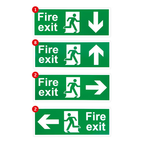 Centurion - Fire Safety Signage Pack, Photoluminescent, Non Adhesive ...