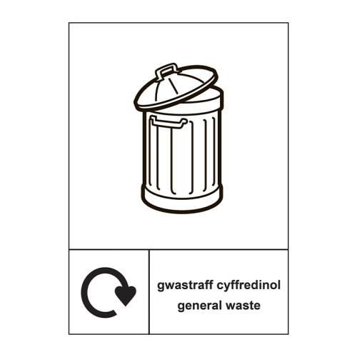 Centurion - Recycling Welsh / English: General Waste - SAV (148 x 210mm) Centurion - Recycling Welsh / English: General Waste - SAV (148 x 210mm)