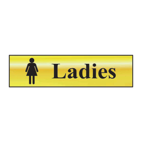 Centurion - 'Ladies' Sign, Polished Gold Effect, Self-Adhesive PVC ...