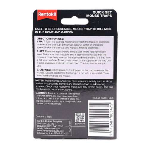 Centurion - Rentokil Quick Set Mouse Traps, Pack of 2