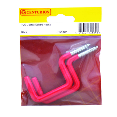Centurion - Square Hook, 90mm, Red PVC, HE138P