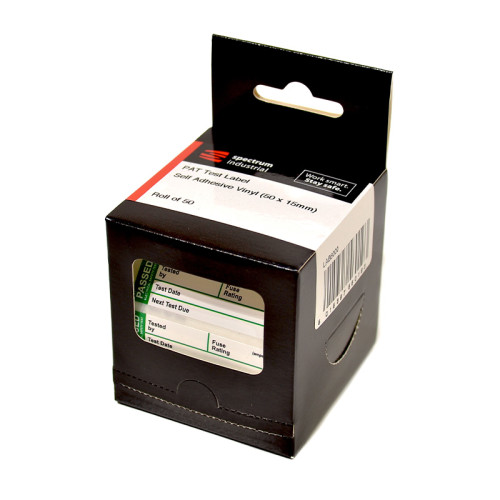 Centurion - 'PAT Test' Labels, Self-Adhesive Vinyl, (50mm x 15mm) (Roll ...