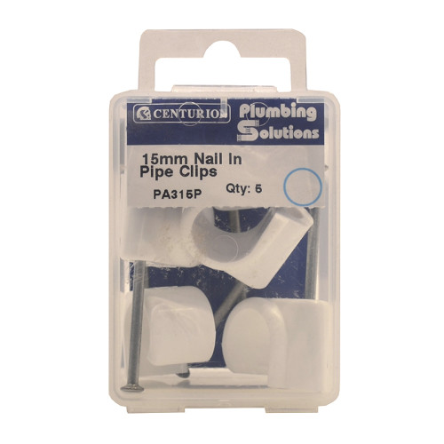 Centurion - Plastic Nail In Pipe Clips, 15mm