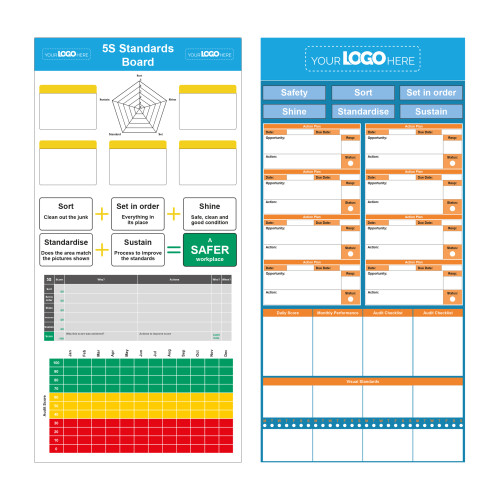 Centurion - 5S Standards Board, 'Your Logo Included' (Double Sided) in ...