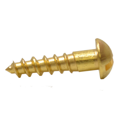 Centurion - Slotted Round Head Screws, ¾" x 8, Solid Brass