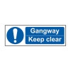 Centurion - 'Gangway Keep Clear' Sign, Non Adhesive Rigid PVC (300mm x ...