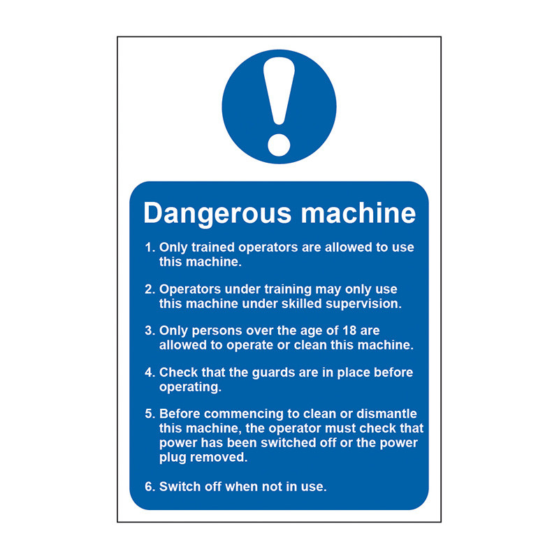 Centurion - Dangerous machine (Safety information) - 1.2mm Recyclable ...