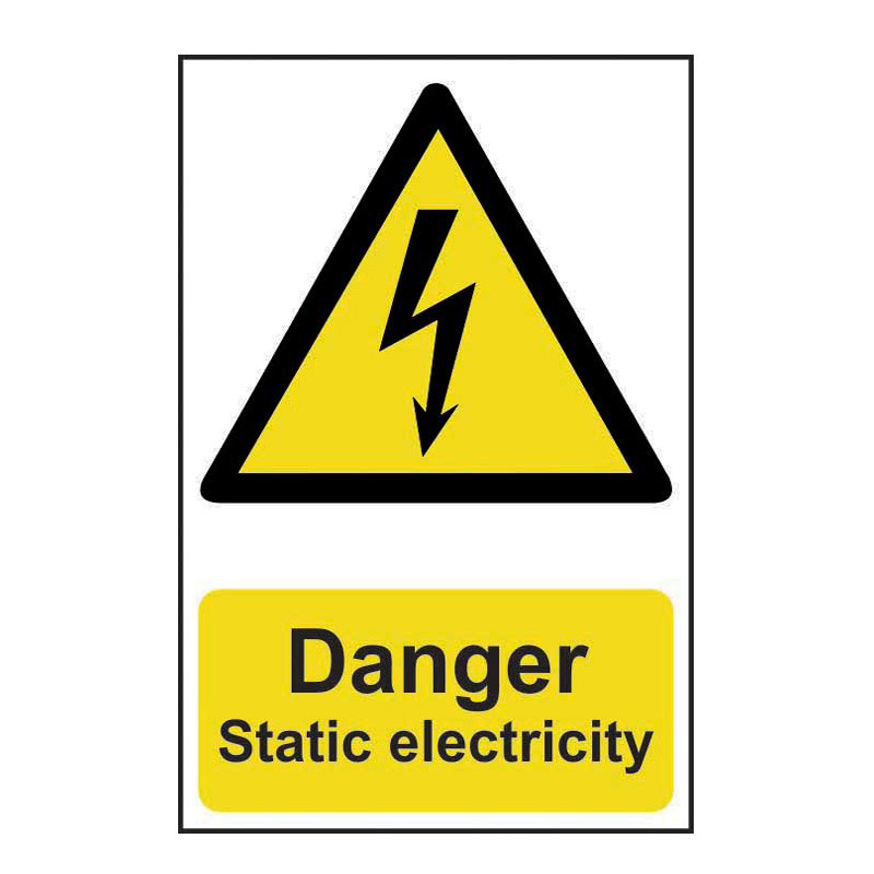 Centurion - Danger Static electricity - 1.2mm Recyclable PP (200 x 300mm)