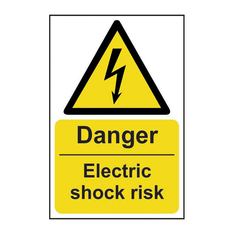 Centurion - 'Danger Electric Shock Risk' Sign, Self-Adhesive Vinyl ...