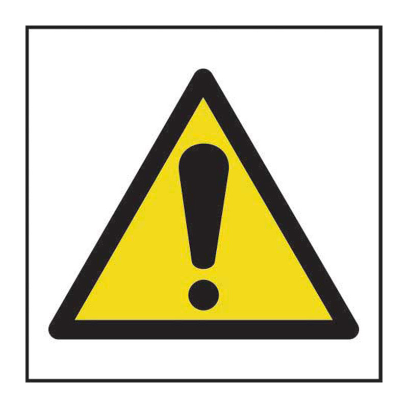 Centurion - Hazard Warning Symbol 1.2mm Recyclable PP (100 x 100mm)