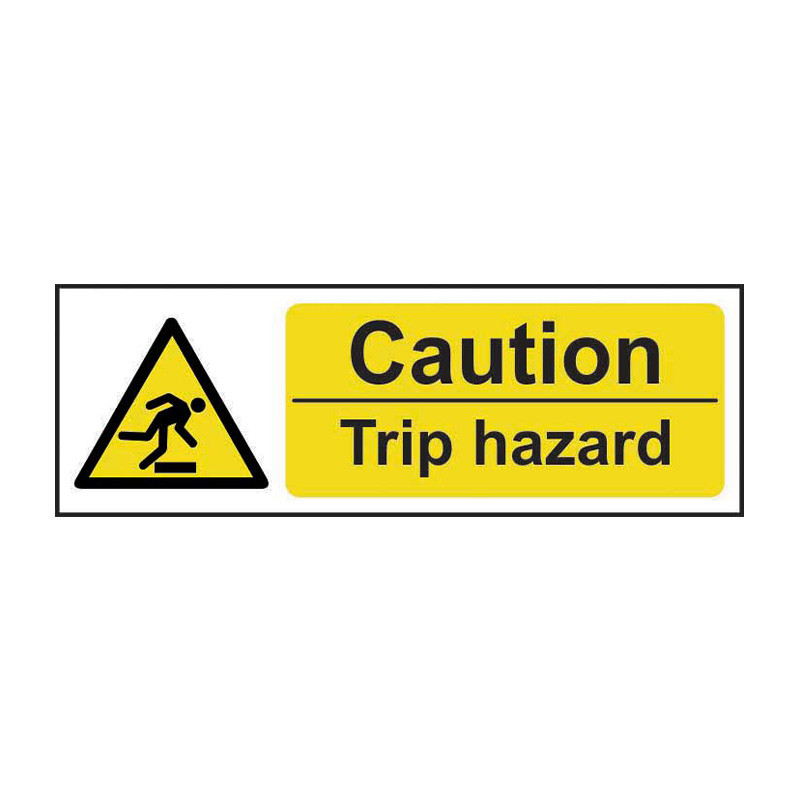 Centurion - 'Caution Trip Hazard' Sign, Self-Adhesive Vinyl (300mm x 100mm)