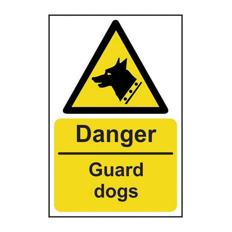 Centurion - 'Danger Guard Dogs' Sign, Self-Adhesive Vinyl (200mm x 300mm)