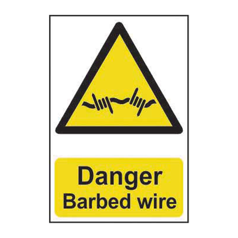 Centurion - Danger Barbed wire - 1.2mm Recyclable PP (200 x 300mm)