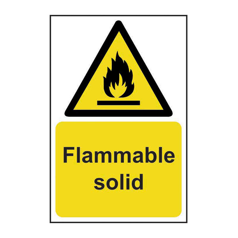 Centurion - 'Flammable Solid' Sign, Self-Adhesive Vinyl (200mm x 300mm)