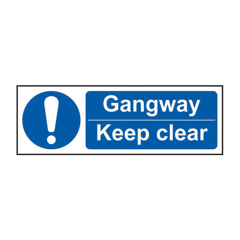 Centurion - Gangway Keep clear 1.2mm Recyclable PP (600 x 200mm)