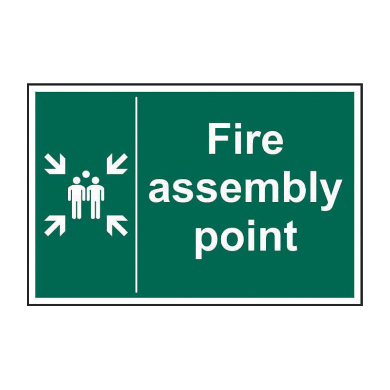 Centurion - Fire Assembly Point' Sign, Self-Adhesive Vinyl (600mm x 400mm)