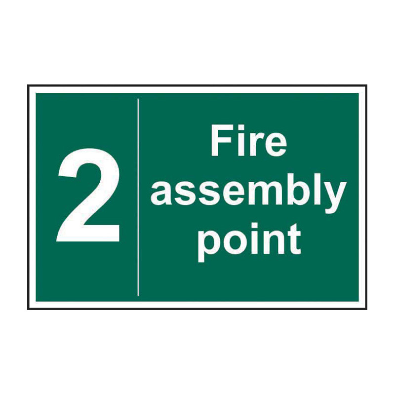 Centurion - 'Fire Assembly Point 2' Sign, Self-Adhesive Vinyl (600mm x ...
