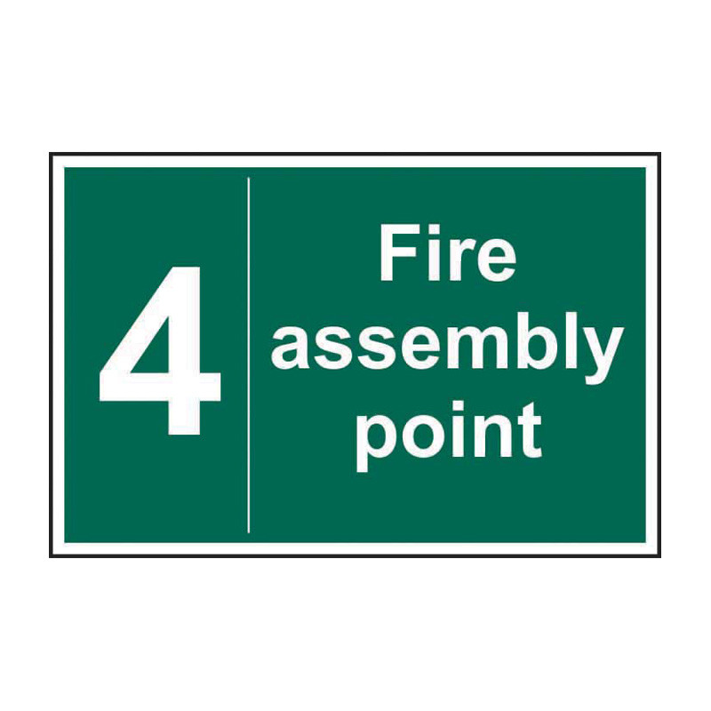 Centurion - Fire assembly point 4 1.2mm Recyclable PP (600 x 400mm)