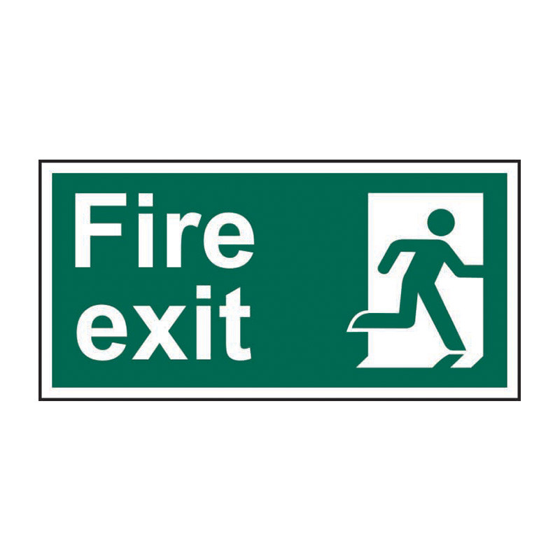 Centurion - Fire exit (Man right) 1.2mm Recyclable PP (300 x 150mm)