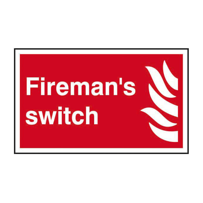 Centurion - 'Fireman's Switch' Sign, Self-Adhesive Vinyl (250mm x 150mm)