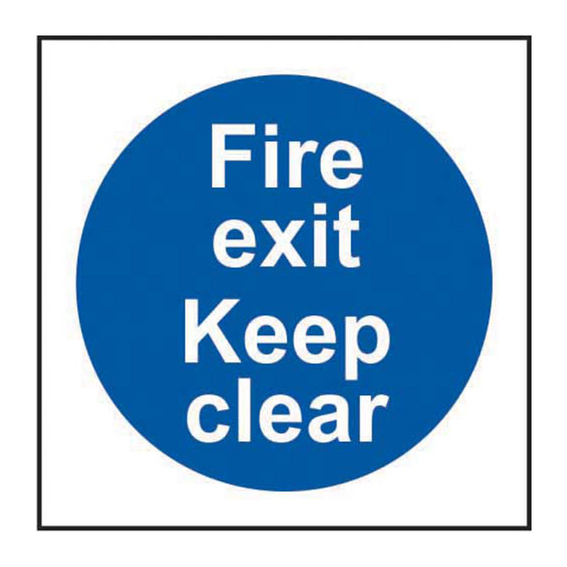 Centurion - 'Fire Exit Keep Clear' Sign, Self-Adhesive Vinyl (100mm x ...