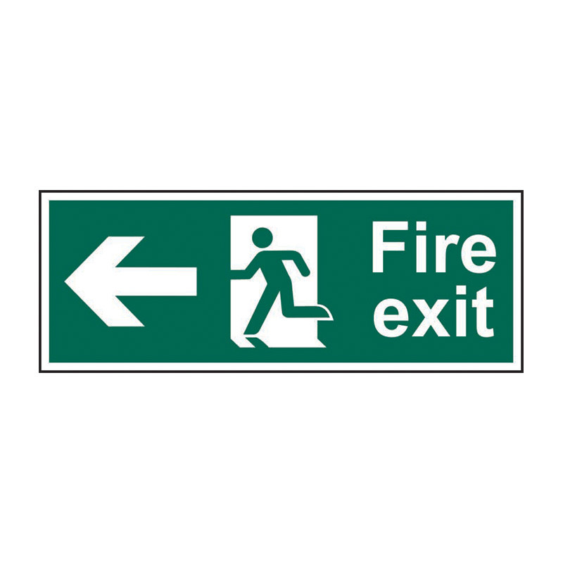 Centurion - 'Fire Exit (Man Arrow Left)' Sign, Self-Adhesive Vinyl ...