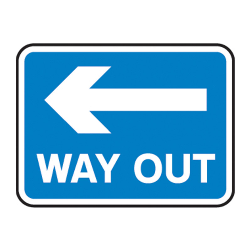 Centurion - 600 x 450mm Aluminium Composite 'WAY OUT Left Arrow' Road ...