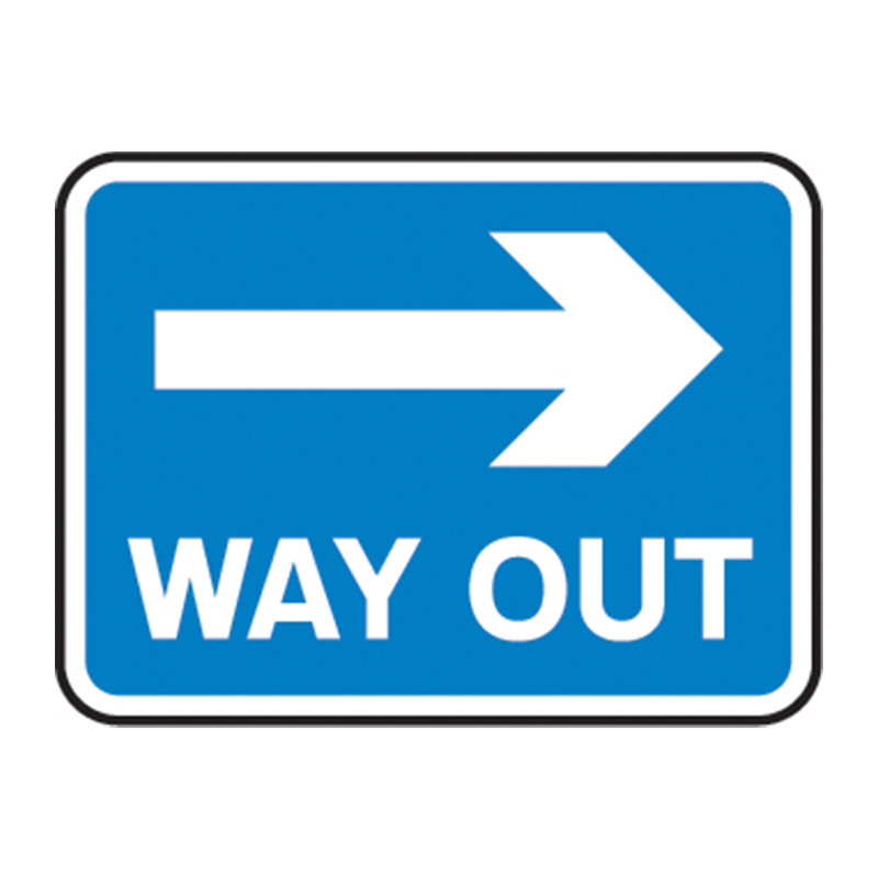 Centurion - 'WAY OUT Right Arrow Road' Sign, Aluminium Composite with ...
