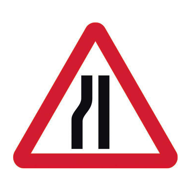 Centurion - 'Road Narrows Left' Temporary Road Sign with Frame, Zintec ...