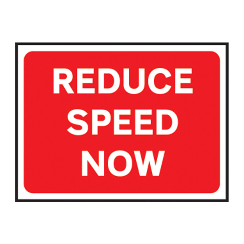 Centurion - 'Reduce Speed Now' Temporary Road Sign with Frame, Zintec ...