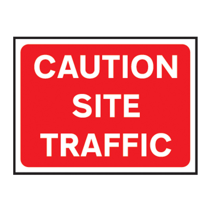Centurion - 'Caution Site Traffic' Temporary Road Sign, Zintec without ...