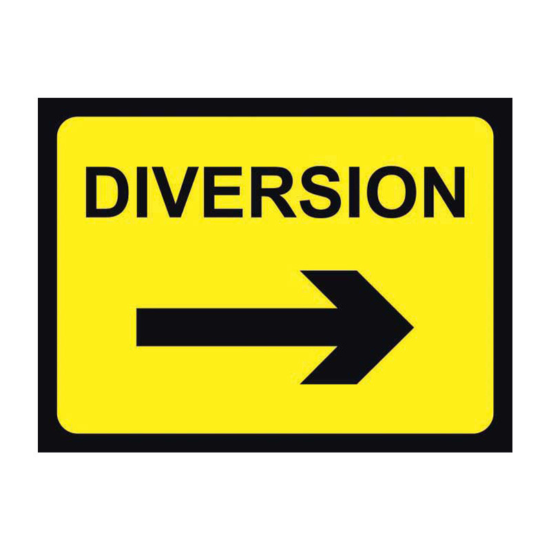 Centurion - 'Diversion (Arrow Right)' Temporary Road Sign with Frame ...