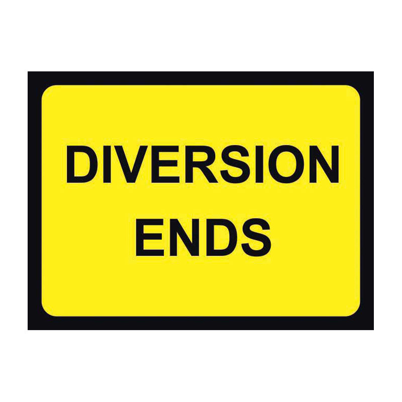 Centurion - 'Diversion Ends' Temporary Road Sign with Frame, Zintec ...