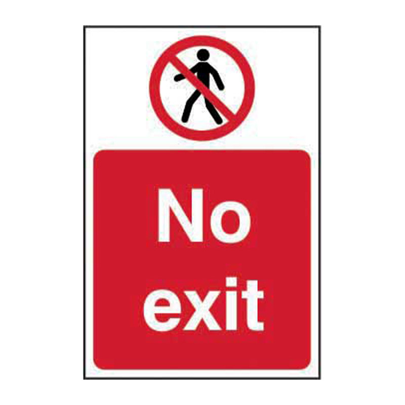 Centurion - No exit 1.2mm Recyclable PP (200 x 300mm)