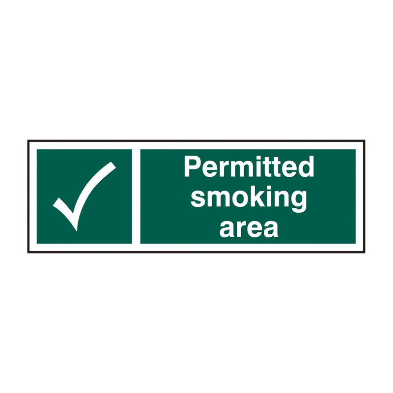 Centurion - Permitted smoking area 1.2mm Recyclable PP (300 x 100mm)