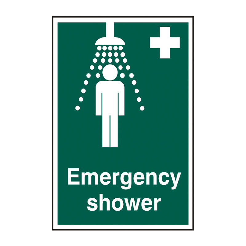 Centurion - 'Emergency Shower' Sign, Self-Adhesive Vinyl (200mm x 300mm)