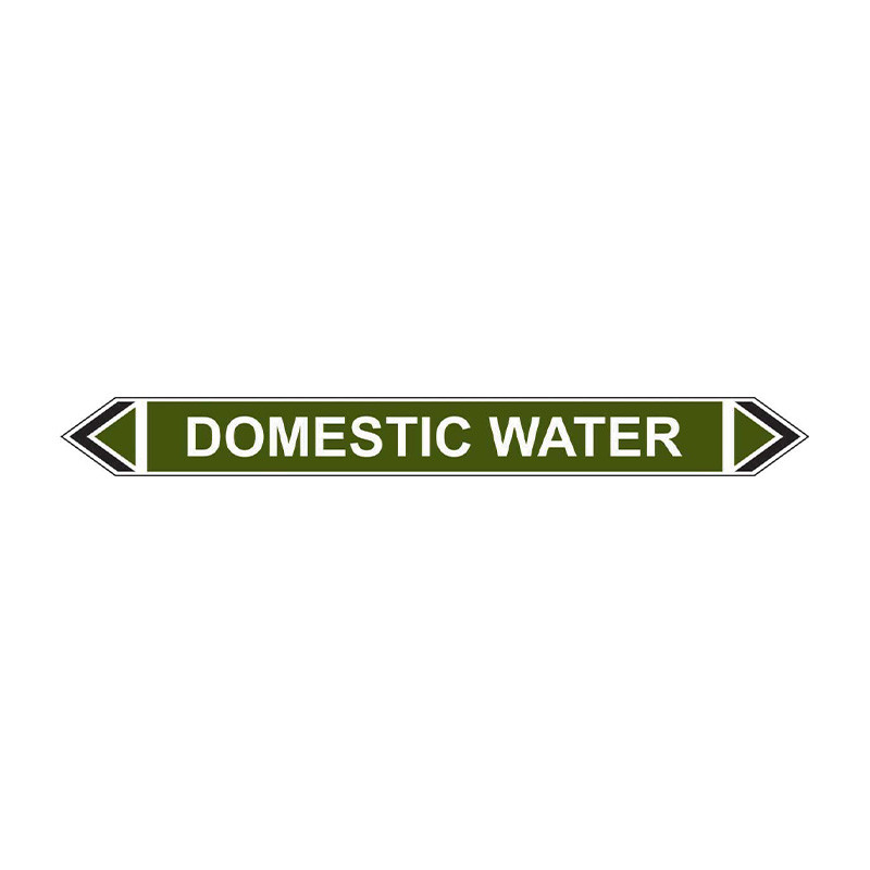 Centurion - 'Domestic Water' Flow Marker, Self-Adhesive Polypropylene ...