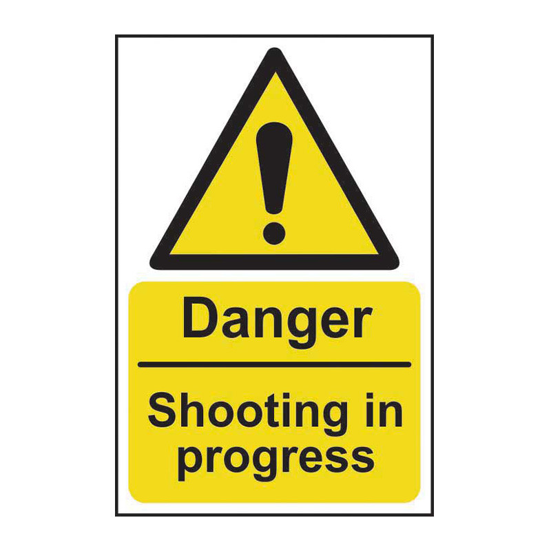 Centurion - 'Danger Shooting In Progress' Sign, Self-Adhesive Vinyl ...