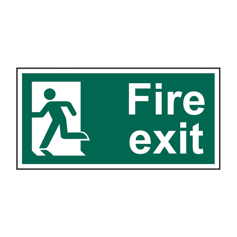 Centurion - 'Fire Exit (Man Left)' Sign, Self-Adhesive Vinyl (300mm x ...