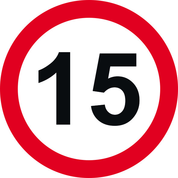 Centurion - '15mph' Road Sign, Aluminium Composite with channel (450mm ...