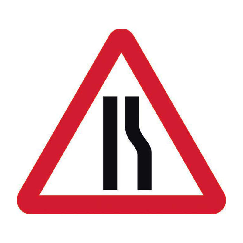 Centurion - 'Road Narrows Offside' Roll-Up Traffic Sign (750mm Triangle)