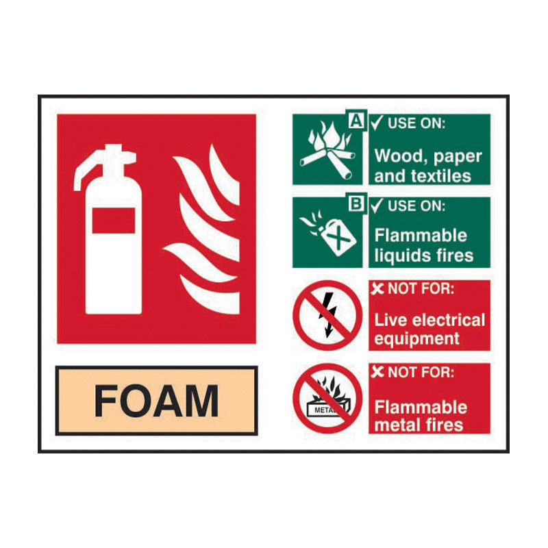 Centurion - 'Fire Extinguisher Composite - Foam' Sign, Self-Adhesive ...