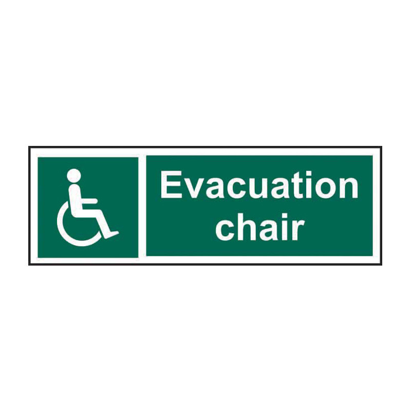 Centurion - 'Evacuation Chair' Sign, Self-Adhesive Vinyl (300mm x 100mm)