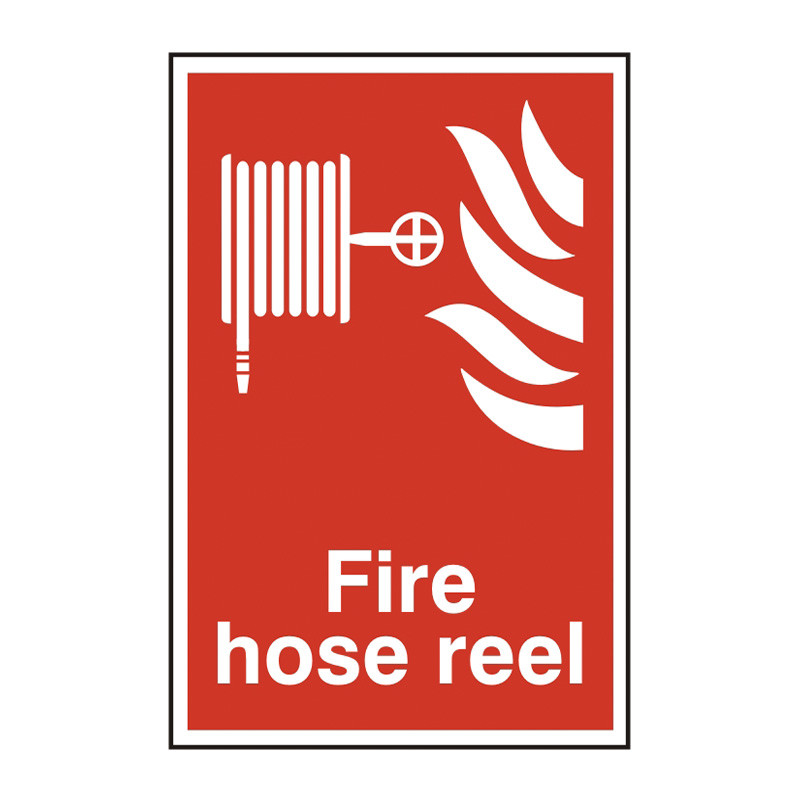 Centurion - 'Fire Hose Reel' Sign, Self-Adhesive Semi-Rigid PVC (200mm ...