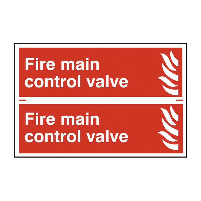 Centurion - Fire Main Control Valve' Sign, Self-Adhesive Semi-Rigid PVC ...