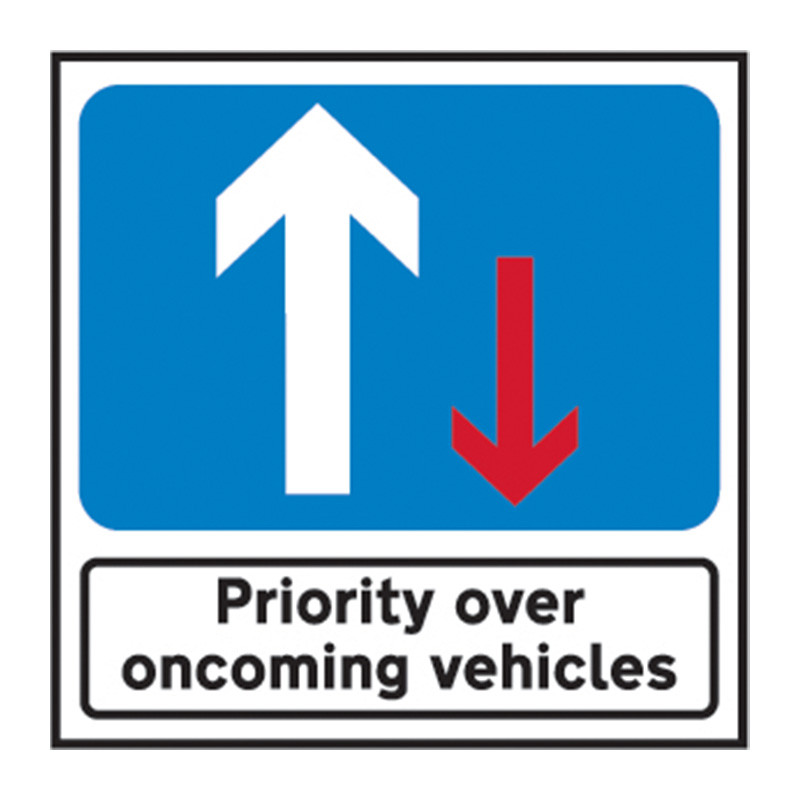 Centurion - 'Priority To Oncoming Vehicles' Temporary Road Sign, Zintec ...