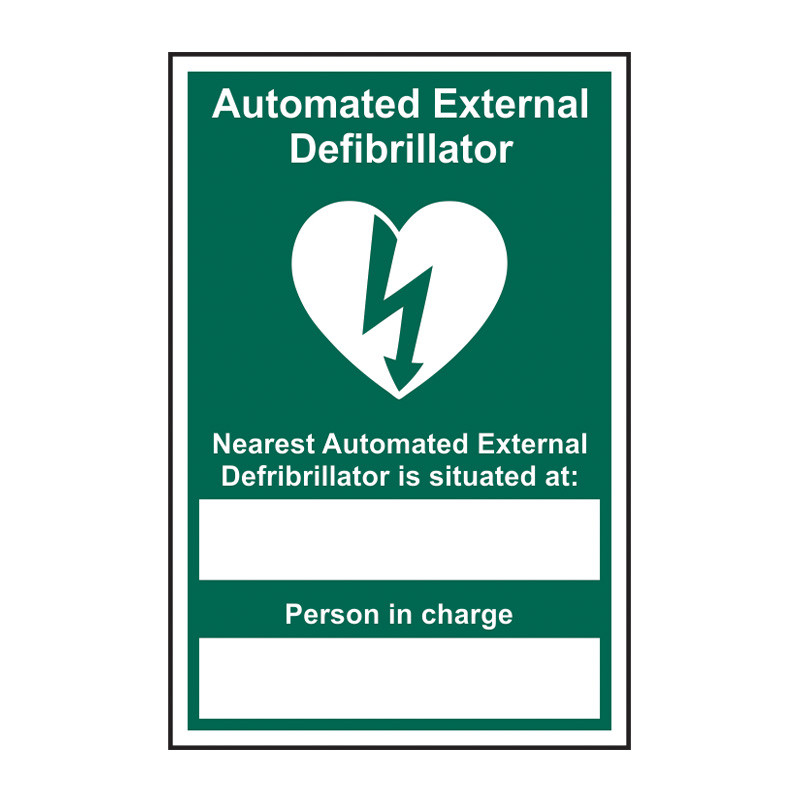 Centurion - 'Automated External Defibrillator Nearest' Sign, Self ...