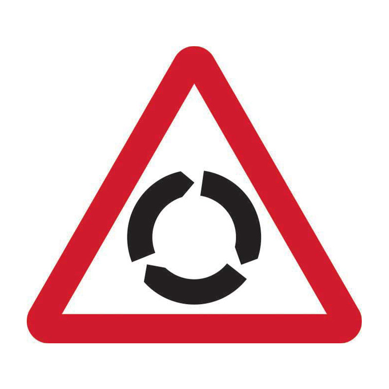 Centurion - 600mm tri. ACP 'Roundabout ahead' Road Sign (with channel)