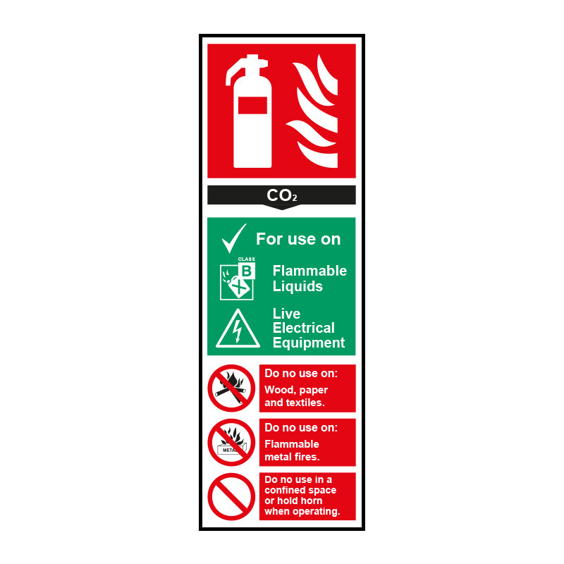 Centurion - 'Fire Extinguisher: CO2' Sign, Self-Adhesive Vinyl (100mm x ...